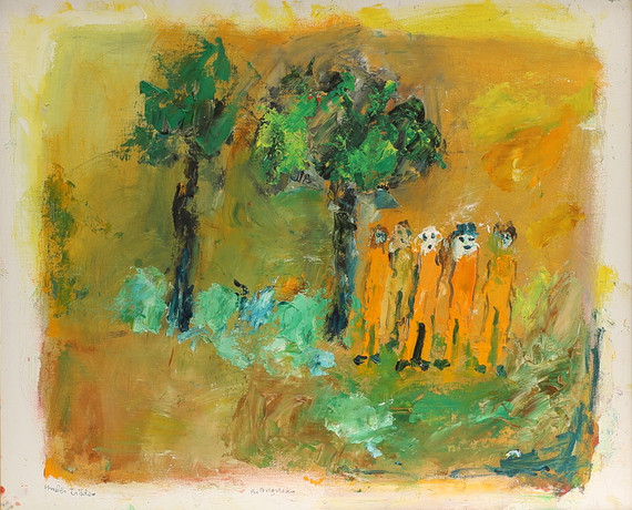 PER BERGMAN. Oil on Board, "Under the trees", signed. Art - Paintings ...