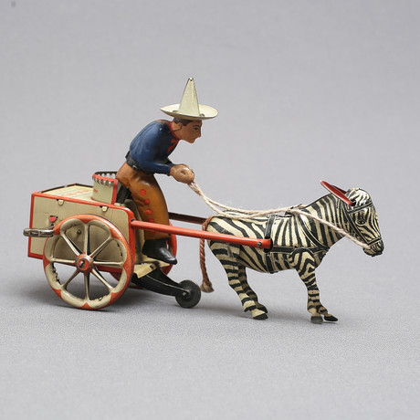 LEHMANN "NA-NU" No 752, 1920s/30s, zebra-drawn sheet metal wagon in ...