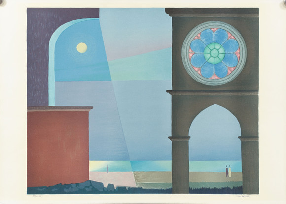 SVEN JONSSON, fantasilandskap, färglitografi, signerad samt numrerad ...