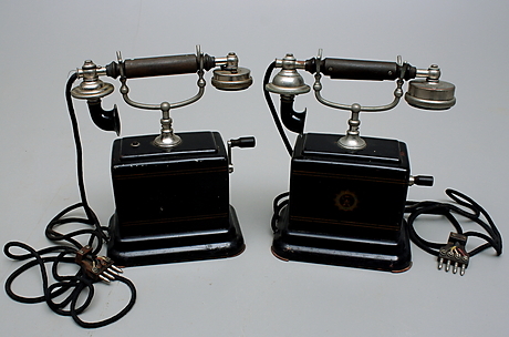 TABLE PHONES, 2 pcs LM Ericsson, 1920s / 1930s + TOOL SET ...