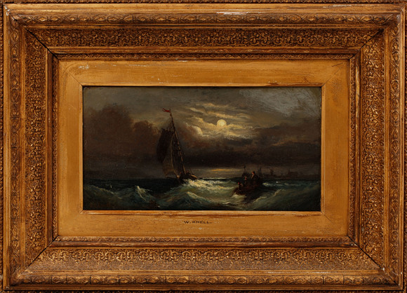 WILLIAM CALCOTT KNELL, Boats at sea, oil on Board, signed. Art ...