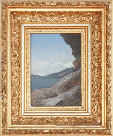 KONRAD SIMONSSON. Coastal landscape, oil on Board, signed. Art ...