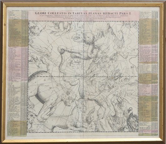 ANTIQUE MAP. JOHANN DOPPEMAYER'S MAP II COPPER STICK OF THE STARRY 1730 ...