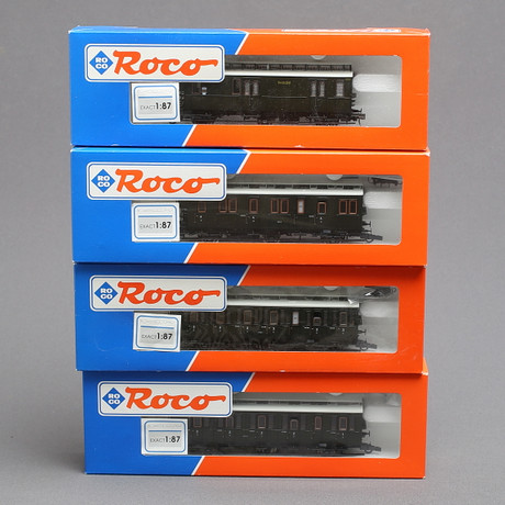 ROCO 45410, 45411, 45412 och 45413. Fyra personvagnar originalkartonger ...
