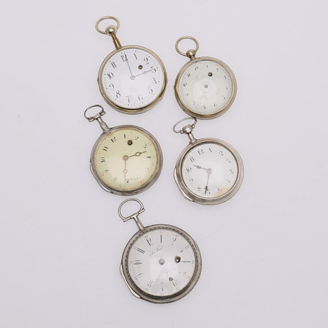 POCKET WATCH, 5 pieces, including Jacques Coulin, Geneva, John Ward ...