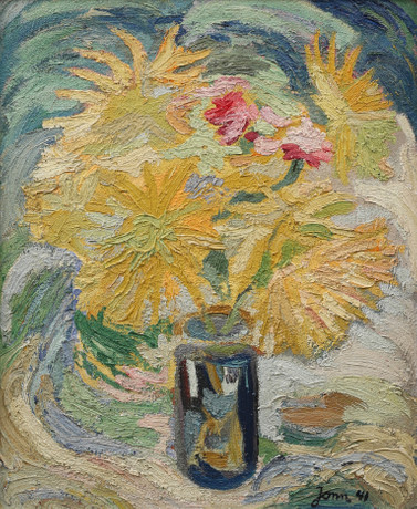 GUNNAR JONN. Still life, oil on Board, signed Jonn and dated -51. Art ...