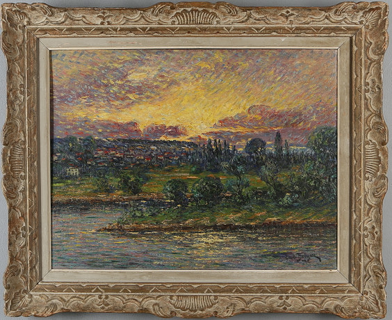 ÉMILE BREYSSE. Landskapsmotiv, olja på pannå, signerad. Konst - Måleri ...