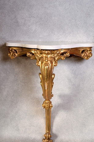 CONSOLE TABLE with carrara marble top, New Rococo 19th century ...