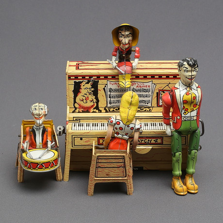 TIN TOY, "Li'l Abner & Dogpatch Band", clockwork circa 1945, Unique Art ...