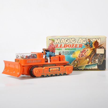 NOMURA magic action bulldozer med originalkartong. Leksaker - Auctionet