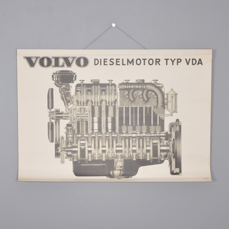 VOLVO PLATE/SCHOOL MAP, DIESEL ENGINE TYPE VDA. Art - Engravings ...