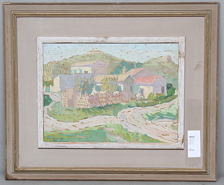 OLLE WILNER. Motif from Provence. Oil on canvas. Signed and dated 50 ...