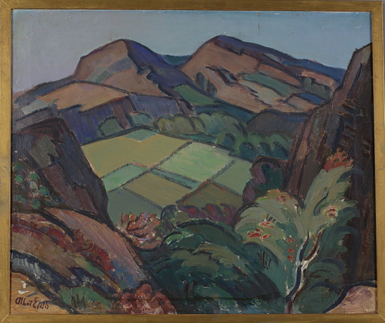 ALBERT ELDH. "Cliff landscape", oil on canvas, signed. Art - Paintings ...