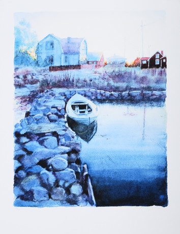 JAN ABRAHAMSSON. Morgonljus, gicleétryck nr 29/50, signerad. Konst ...