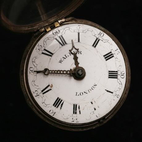 SPINDLE CLOCK, silver, Walker, London, 18th/19th century. Clocks ...