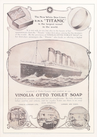 ADVERTISING POSTER. After. "Vinola Otto Toilet Soap and "Titanic". Art ...