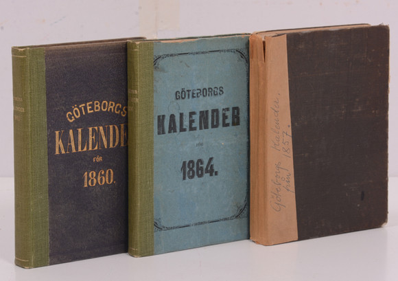 Gothenburg calendar 3 volumes 1857, 1860, 1864. Books, Maps ...