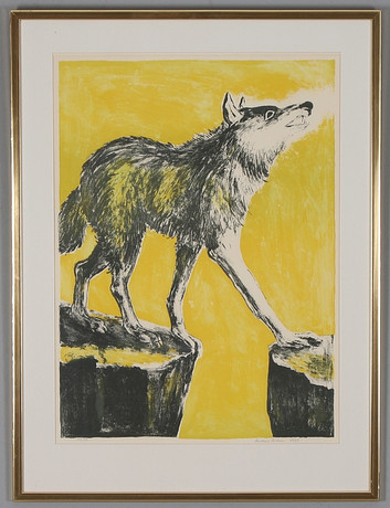 ANDERS LIDÉN. Wolf, lithograph, signed and numbered 70/99, dated 1979 ...