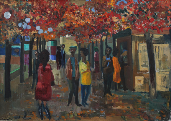 HARRY WICHMANN. Kungsträdgården, Stockholm, oil on canvas, signed. Art ...
