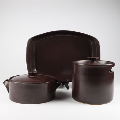 GRYTOR SAMT FAT, 3 delar. "Terma", Stig Lindberg, Gustavsberg. Keramik ...