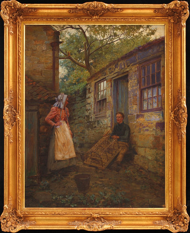 ERNEST HIGGINS RIGG. Figure scene, oil on canvas, signed. Art ...
