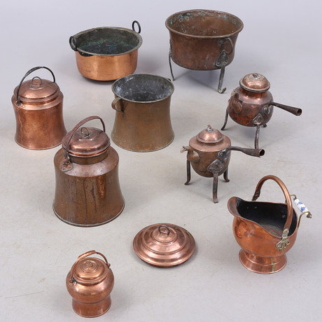 COPPER OBJECTS, 9 pcs., 19th century. Folk art - Other - Auctionet