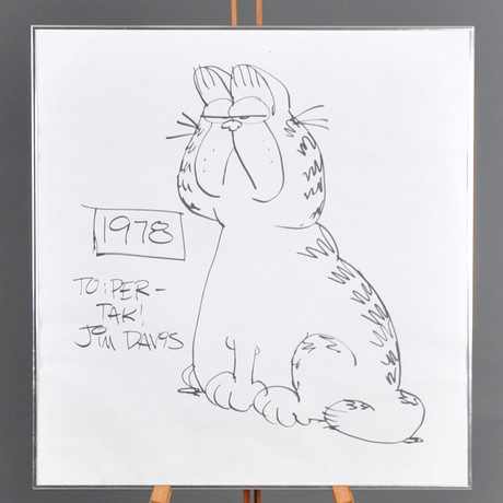 JIM DAVIS ORIGINAL GUSTAF THE CAT SIGNED. Art - Paintings - Auctionet