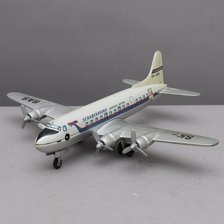 AIRPLANE, sheet metal, Clockwork, Arnold, SAS DC-6, Germany, 1950s ...