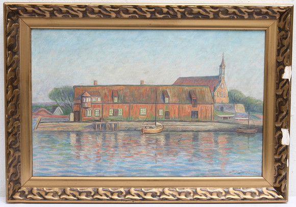 HUGO JOSEPHSSON. "The East India Company's Magazine, Majorna". Oil on ...