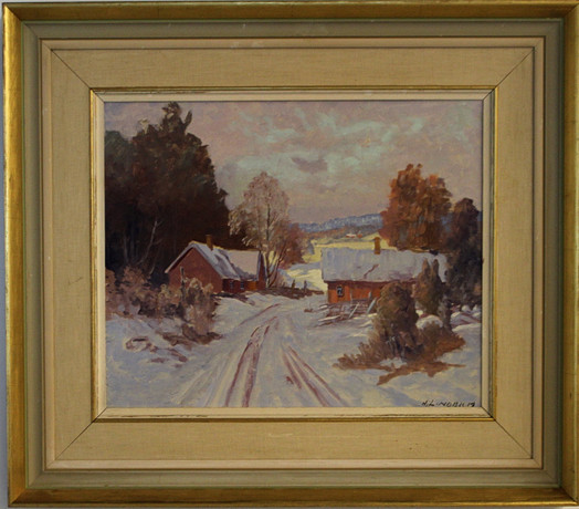 HJALMAR LINDBLOM. OIL ON Board signed. Art - Paintings - Auctionet