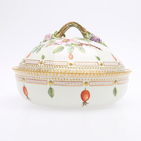 TERRIN MED LOCK, Flora Danica, "Vin Rose,-rosa", Royal Copenhagen ...