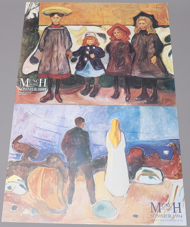 EDVARD MUNCH. exhibition posters, 2 pcs, offset print, Munch Museum ...