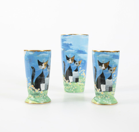 LJUSSTAKAR OCH VAS, porslin, 3 delar, Rosina Wachtmeister, Goebel. Keramik & Porslin ...