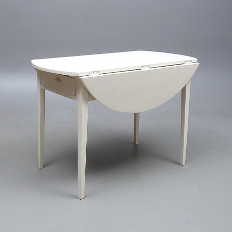 TABLE WITH FLAPS and box, wood, early 20th century. Furniture - Tables ...