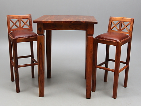 BAR TABLE and BAR CHAIRS, 2 pcs, 1900s / 2000s. Furniture - Tables ...