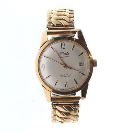 BRACELET WATCH, gold on steel, Atlantic automatic, 25 jewels. Clocks ...