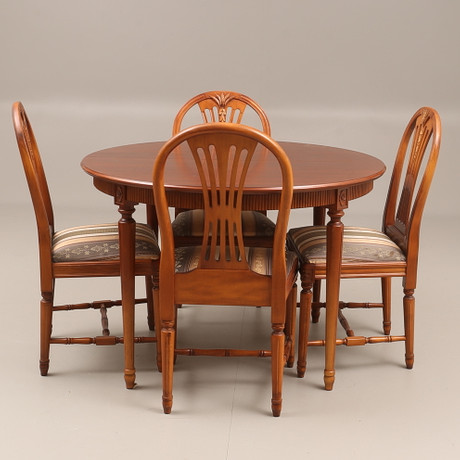 MATGRUPP, 5 delar, "Axet", gustaviansk stil. Möbler - Matsalsmöbler ...