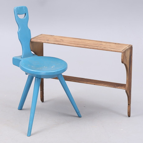 WALL SHELF and ALMOGE/BLEKING CHAIR, 19th century. Swedish Folk Art ...