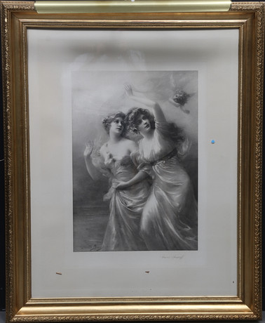 EDOUARD BISSON. After. "Cupid's Attack". Graphic sheet, signed in the ...