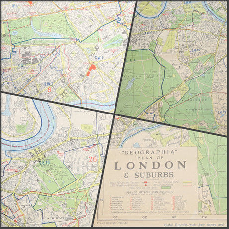 MAP, "Geographica plan of London and Suburbs", 1900s. Books, Maps ...