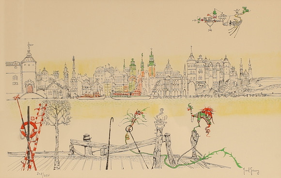 MARCEL GENAY. Color lithograph, signed and numbered 208/250. Art ...