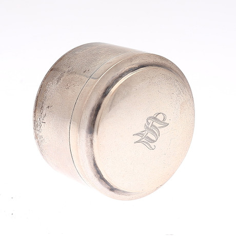 ASK kansi, hopea, Bernhard Herz AB, Tukholma, 1909, paino 59 grammaa ...