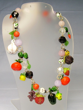 MURANO KEDJA TUTTI FRUTTI ANTIK ITALIEN RUNT 1930. Smycken & Ädelstenar ...