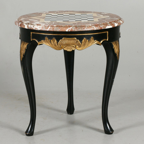 TABLE, with chess on a stone slab, rococo style, 20th century ...