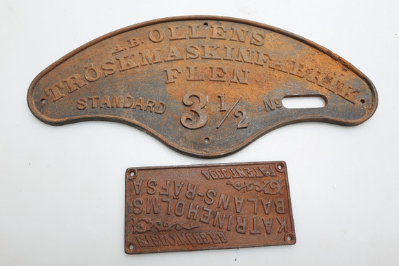 ADVERTISING SIGNS 2 pcs, iron, early 20th century. Silver & Metals ...