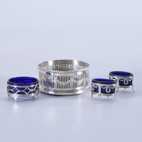 COASTER SAMT SALTKAR, 4-delar, 1900-tal. Silver & Metall - Övriga ...