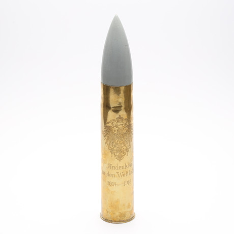 COMMEMORATION, grenade shell with decoration and inscription, "Andenken ...