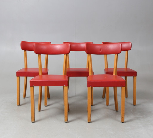 STOLAR, 5 st, 1940/50-tal. Möbler - Fåtöljer & Stolar - Auctionet