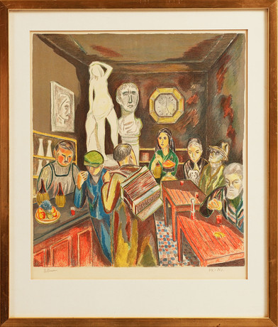 TORSTEN BILLMAN. Figurscen, färglitografi, signerad och numrerad 44 ...