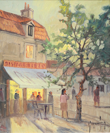 LARS GYNNING. "Paris 1953", olja på duk, signerad. Konst - Måleri ...